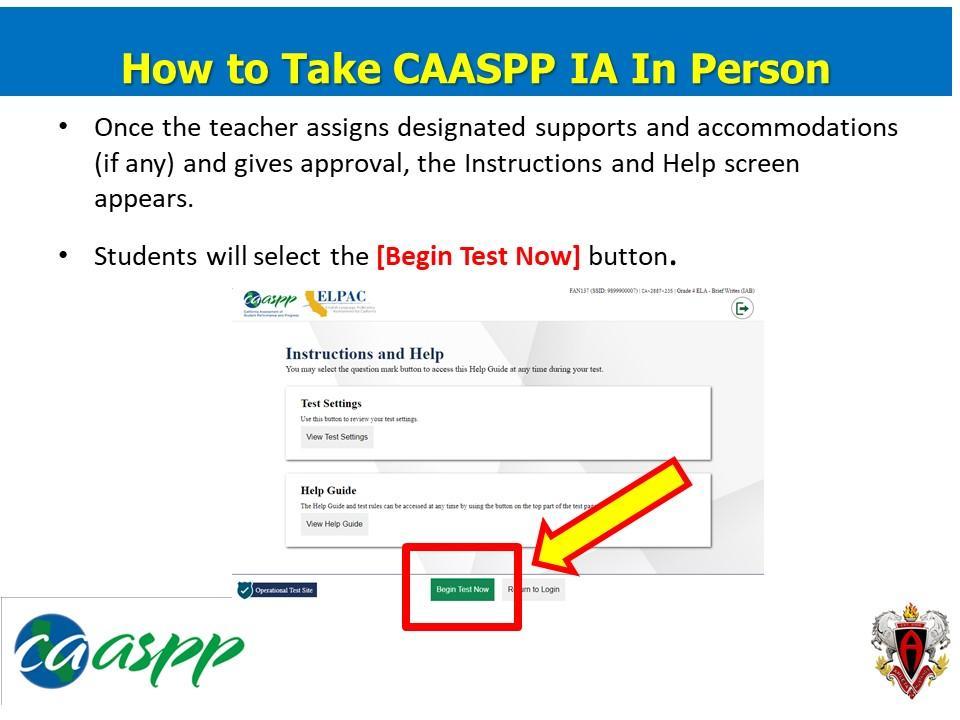 CAASPP IA: How to Administer / Take CAASPP IA – Testing Center (Hub ...