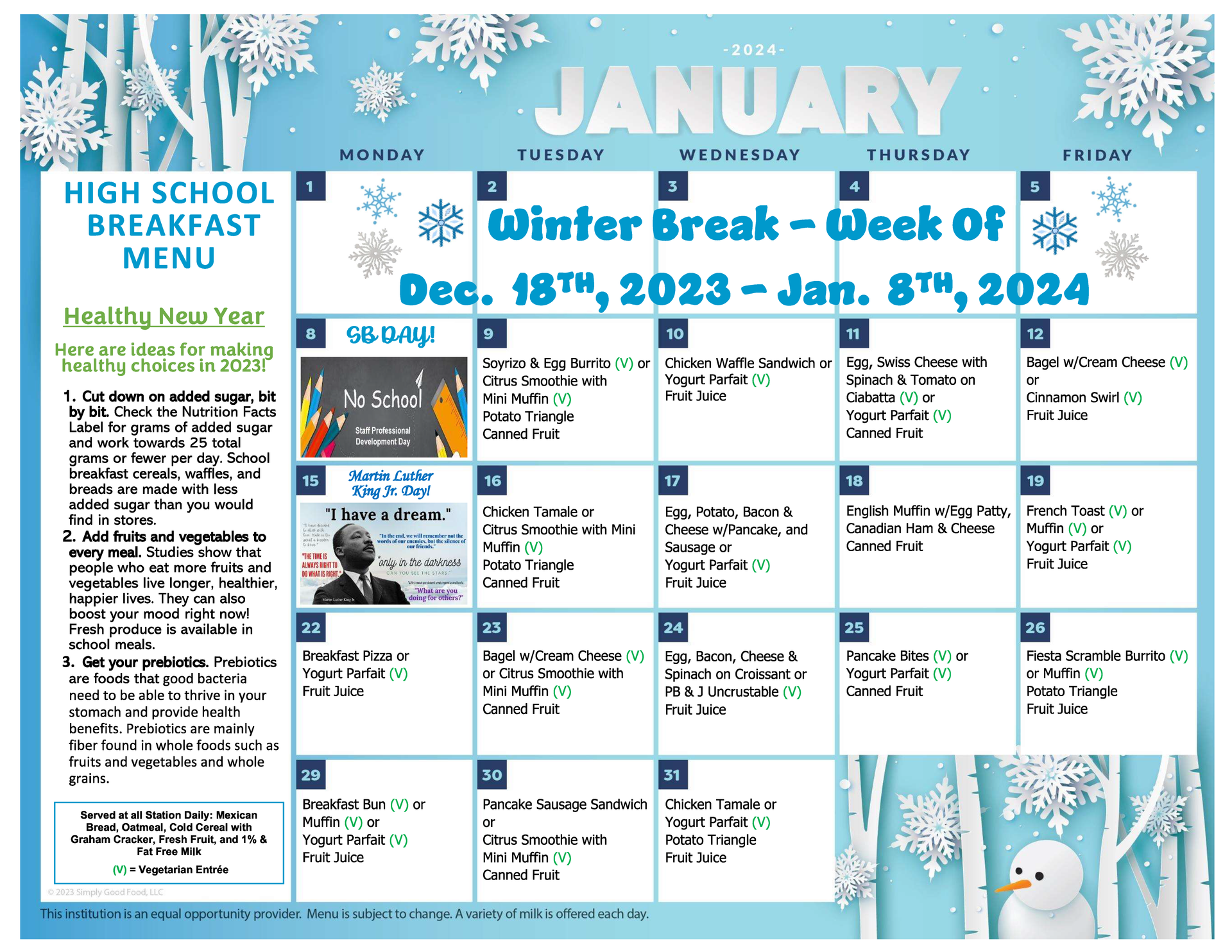 Menus – Nutrition Services – Montebello Unified School District