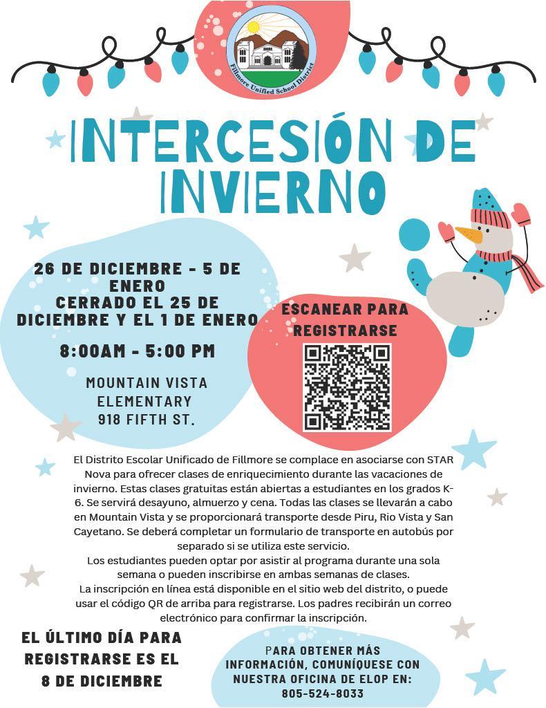 Winter Intersession Classes – Expanded Learning Opportunities Program ...