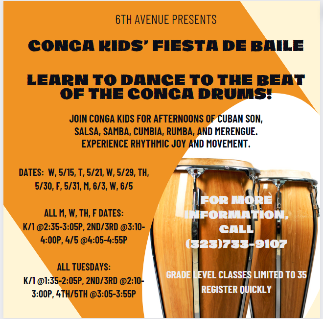 Conga Kids' Fiesta de Baile After-School Classes | 6th Avenue Elementary