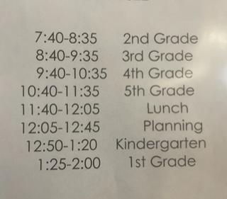 WIN Schedule – Tamra Haslam – Christiana Elementary School