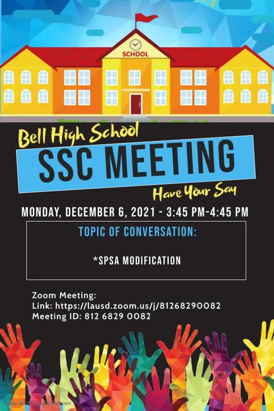 SSC Meeting / Reunión del Consejo del Sitio Escolar (12.6.2021) | Bell ...