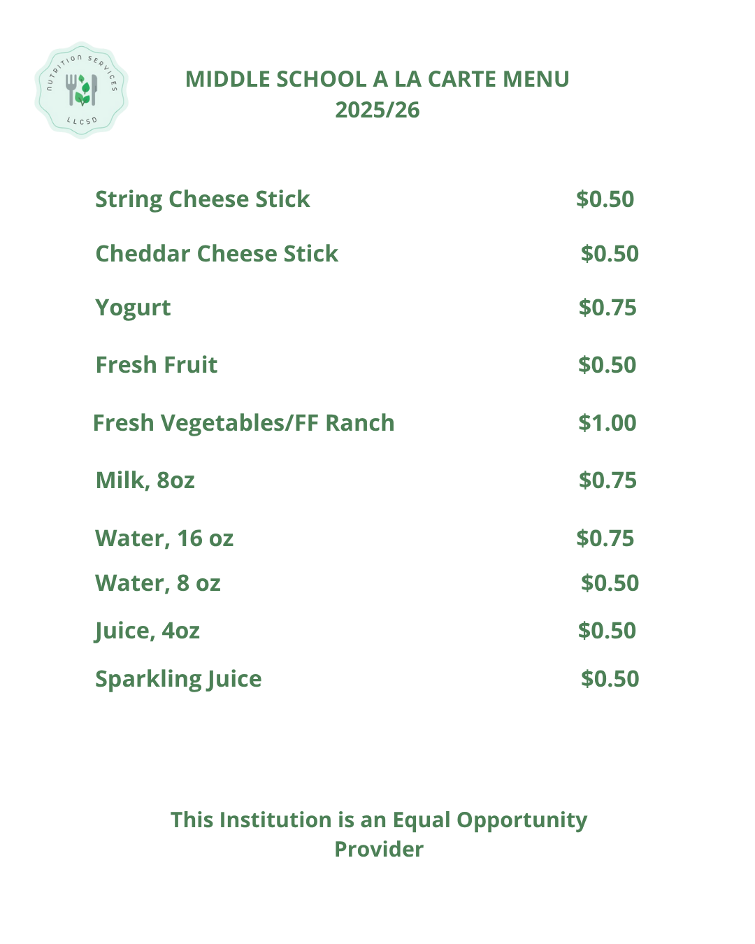 Pre-Payment Options – Nutrition Services – Little Lake City School District