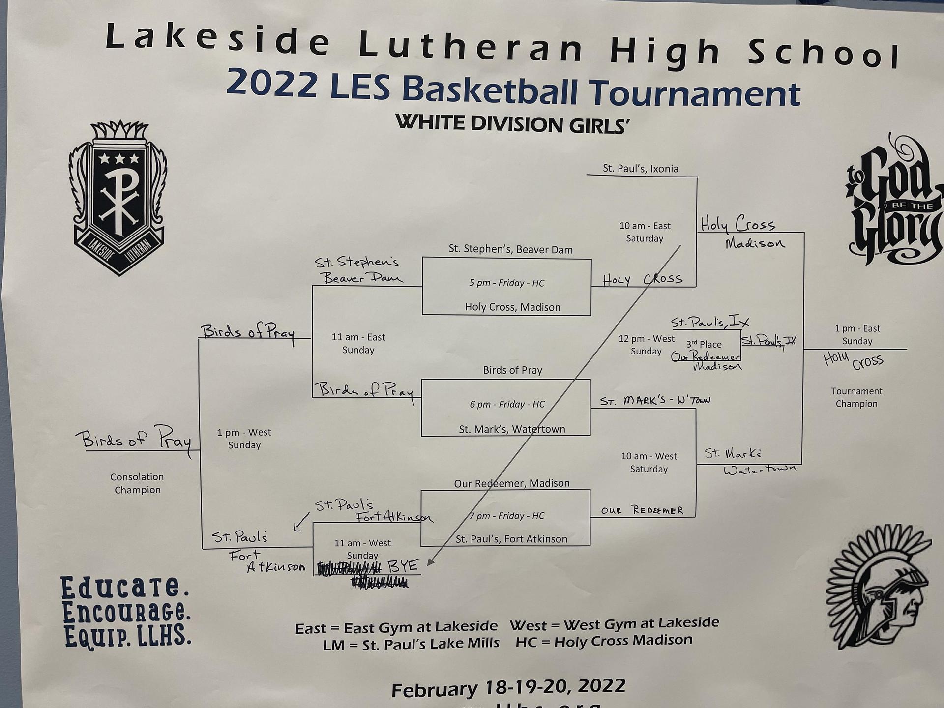 Warrior Basketball Tournament - K-8 - Lakeside Lutheran High School