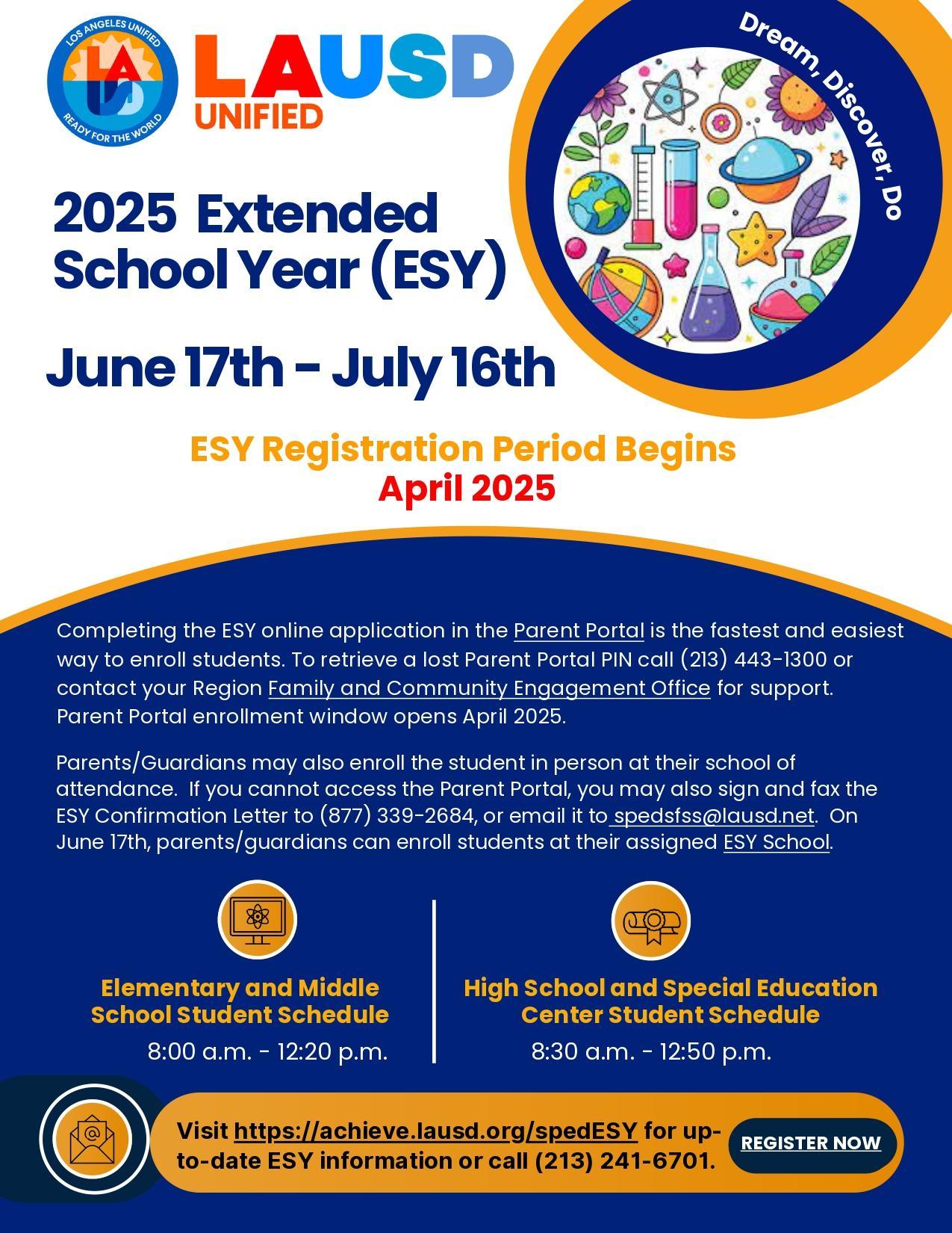 Extended School Year/Ano Escolar Prolongado 2025 | Gage Middle School