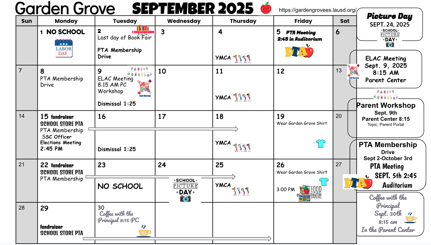 Garden Grove Month-at-a-Glance – Calendar & Schedules – Garden Grove ...