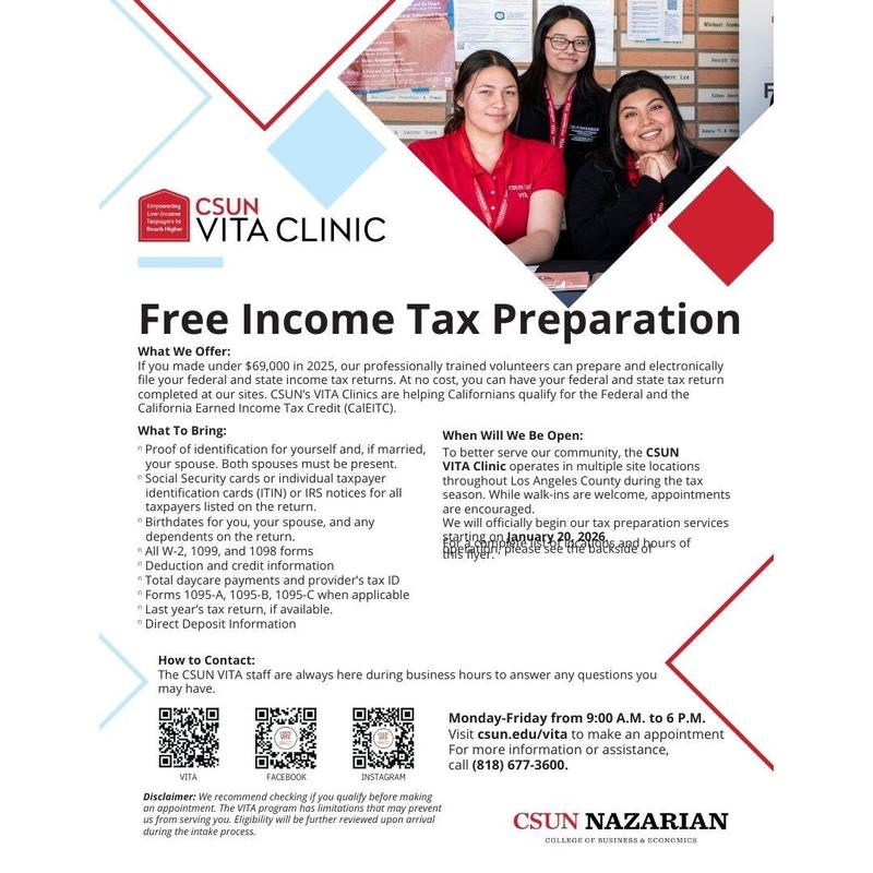 CSUN VITA Clinic 2026 | Canoga Park Elementary