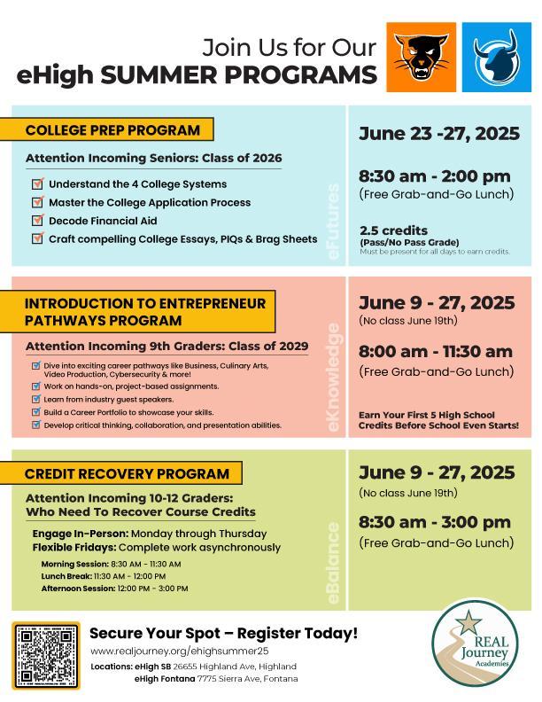 Free Summer Programs Entrepreneur High School Fontana