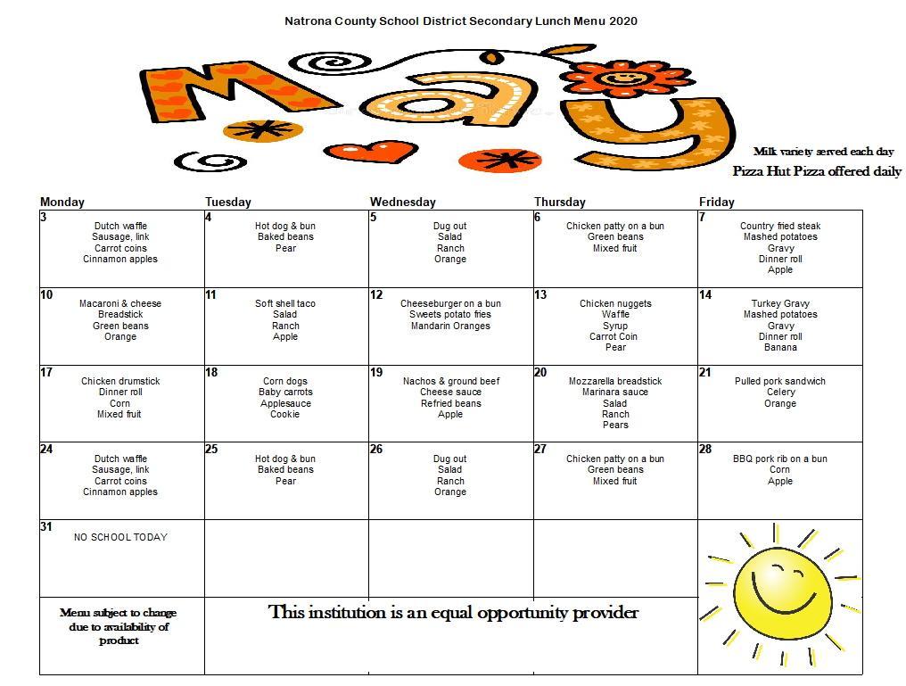 Menus – Food Services – Natrona County School District 1