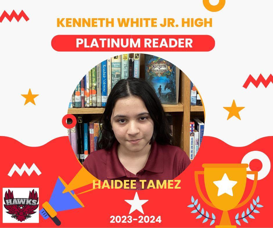 Platinum Readers & Top Readers – Library – Kenneth White Jr. High School