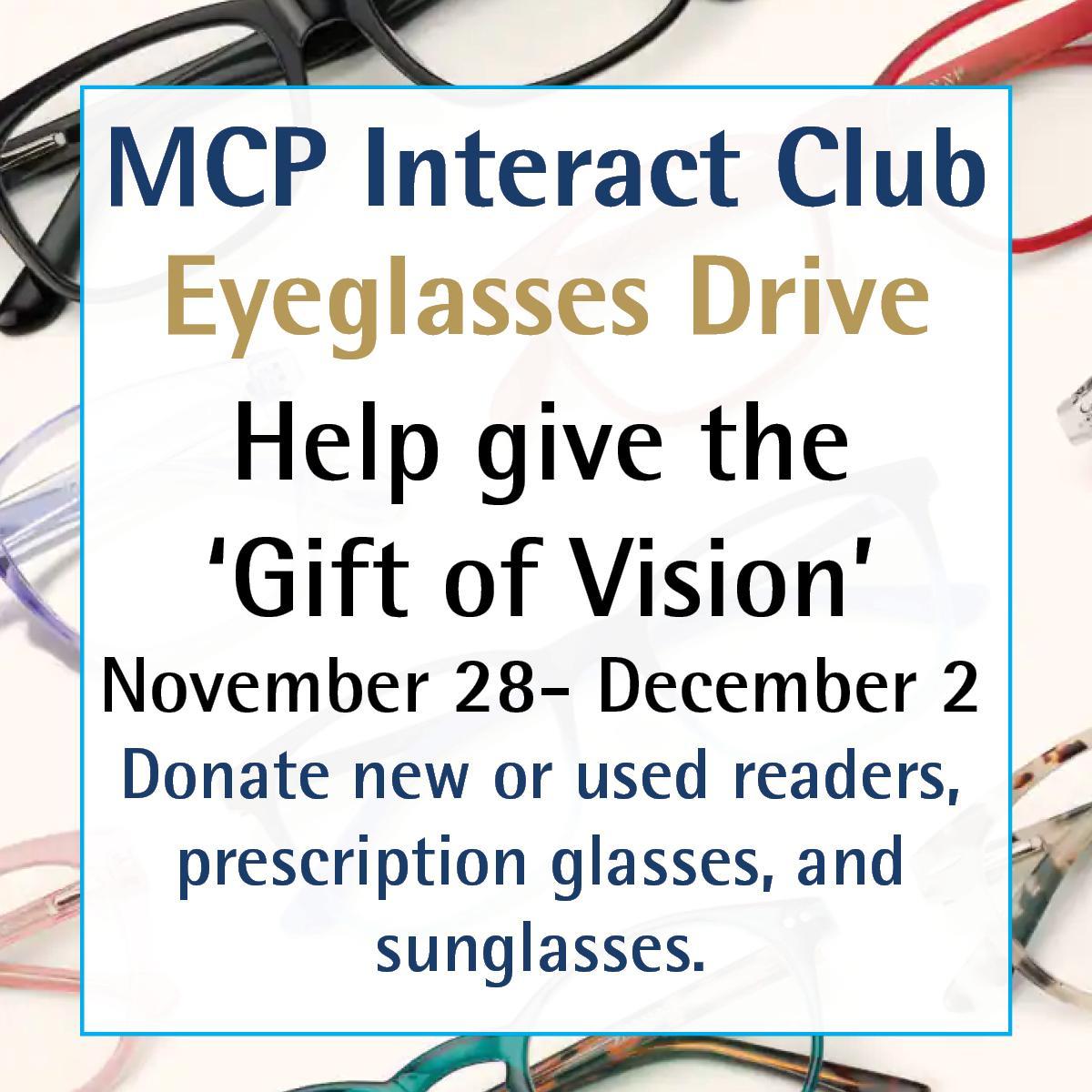 MCP Interact Club - Eyeglasses Drive | Mission College Preparatory ...