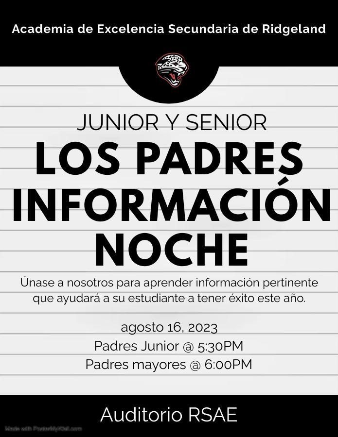 Junior and Senior Parent Information Night | Ridgeland Secondary ...