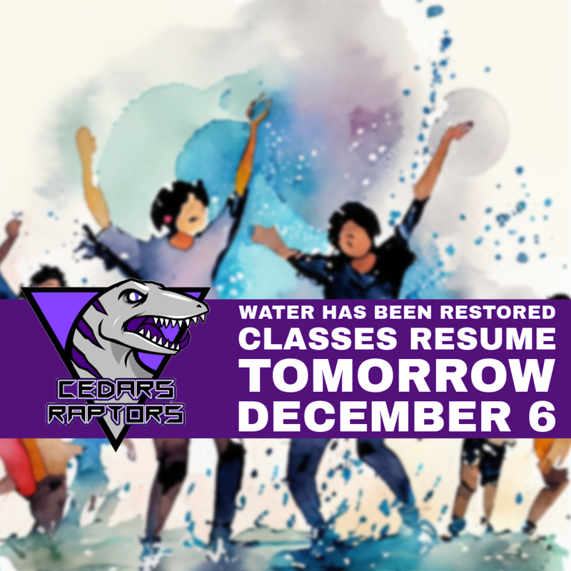High School Water Restored, Classes Resume Tomorrow | Cedars ...