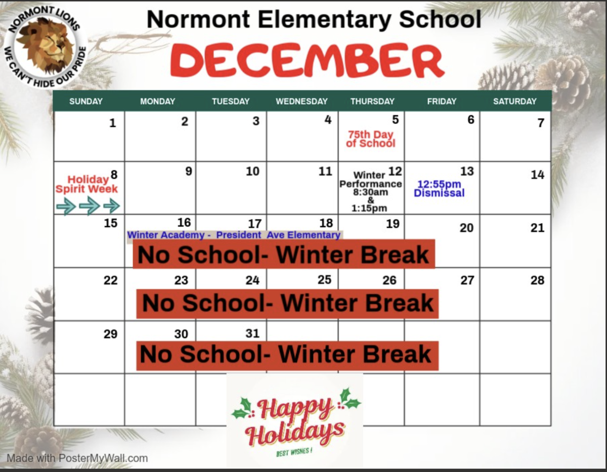 December Calendar | Normont Elementary