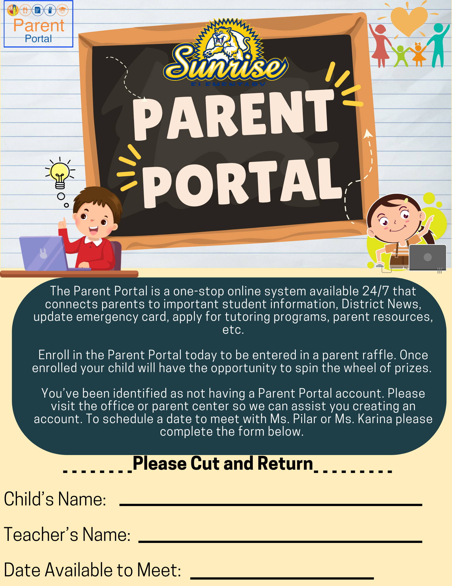 Parent Portal Registration Help! | Sunrise Elementary School