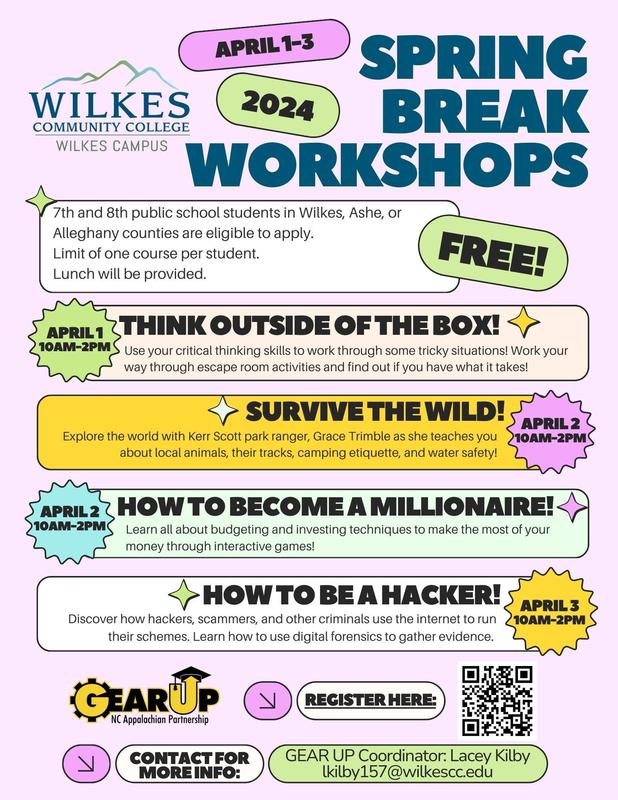 Spring Break Workshops | North Wilkes Middle School