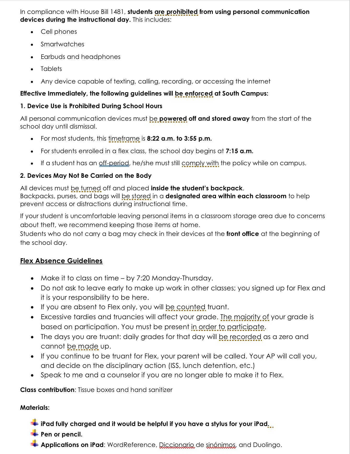 Spanish 2 Flex Syllabus and At a Glance – Ligeia Gonzales – Deer Park ...