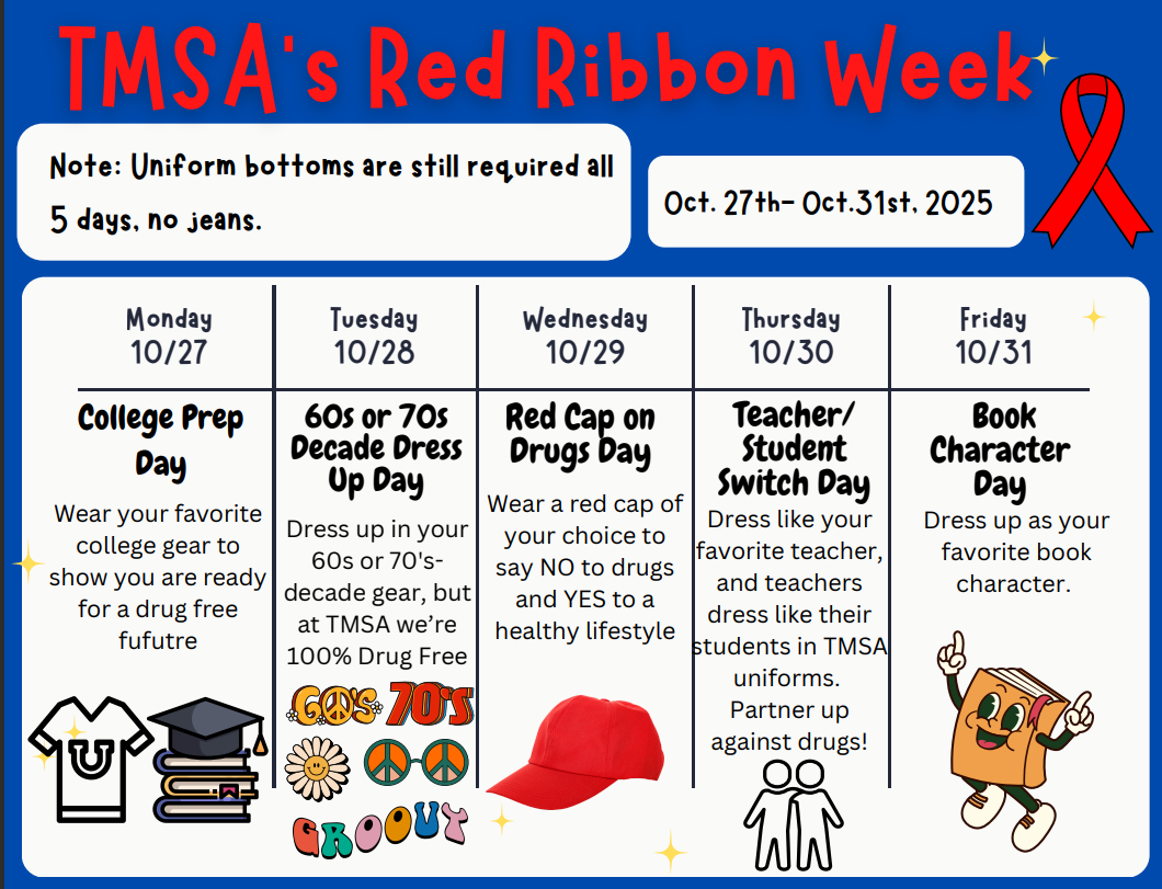 Red Ribbon Week at TMSA: Oct. 27 - 31, 2025 | The Main Street Academy