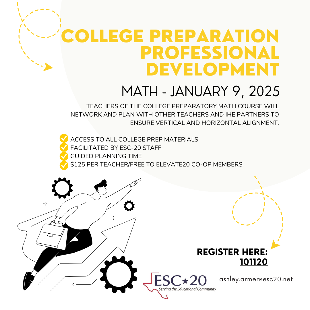 College Prep Math Sessions – College Preparatory Courses (HB 5) – ESC-20