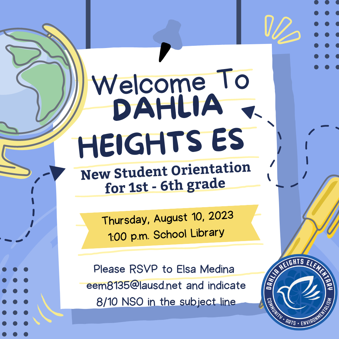 Welcome Back Info – Policies – Dahlia Heights Elementary